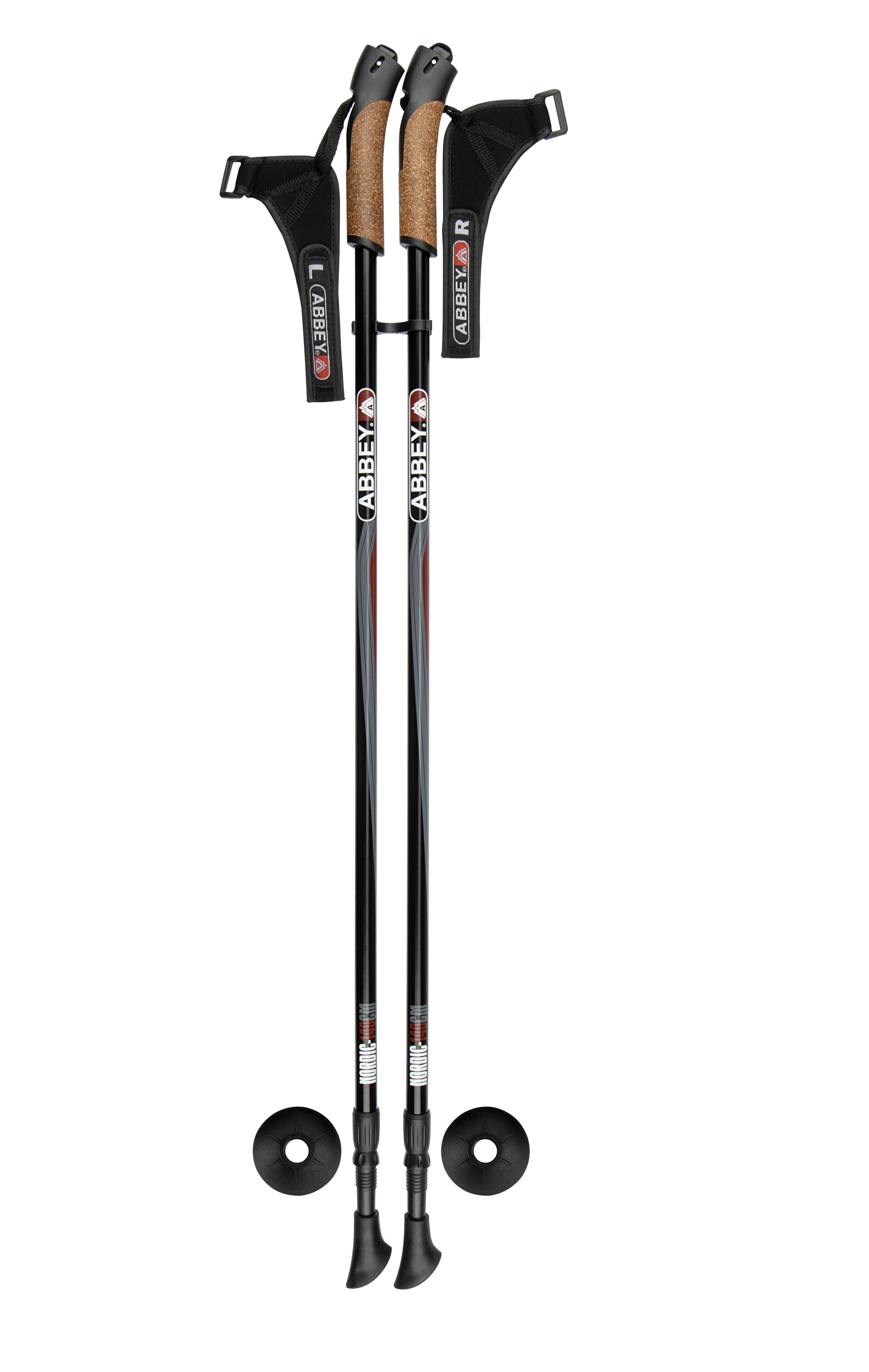 Wanderstock Nordic Walking Stöcke verstellbar Aluminium, Schwarz Rot G ...
